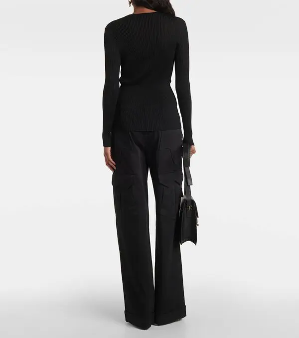 TOM FORD Ribbed-knit Cardigan - Black