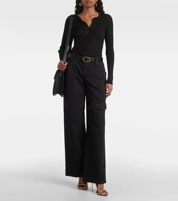 TOM FORD Ribbed-knit Cardigan - Black