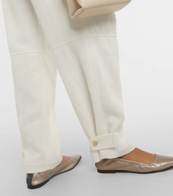 Brunello Cucinelli Herringbone Straight Pants