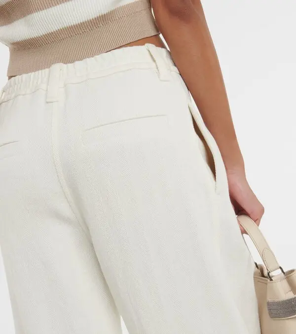 Brunello Cucinelli Herringbone Straight Pants