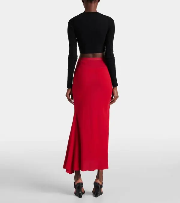 Rick Owens High-rise Midi Skirt - Red