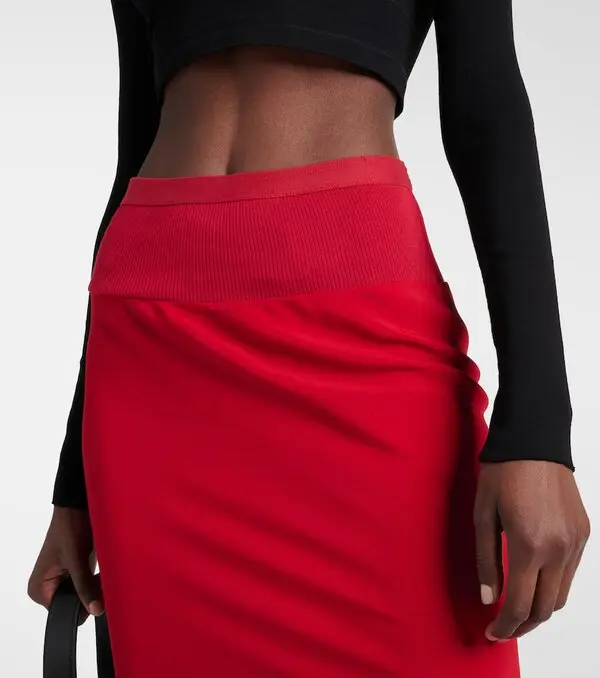 Rick Owens High-rise Midi Skirt - Red