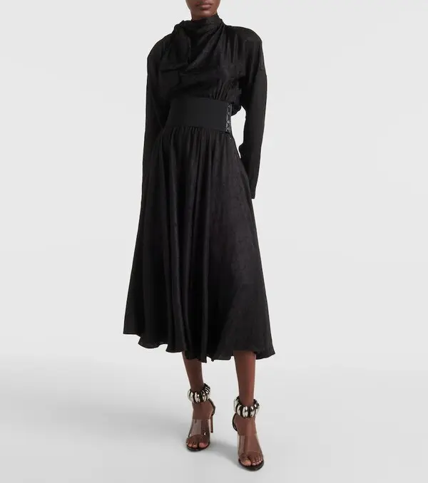 Alaïa Tie-neck Midi Dress
