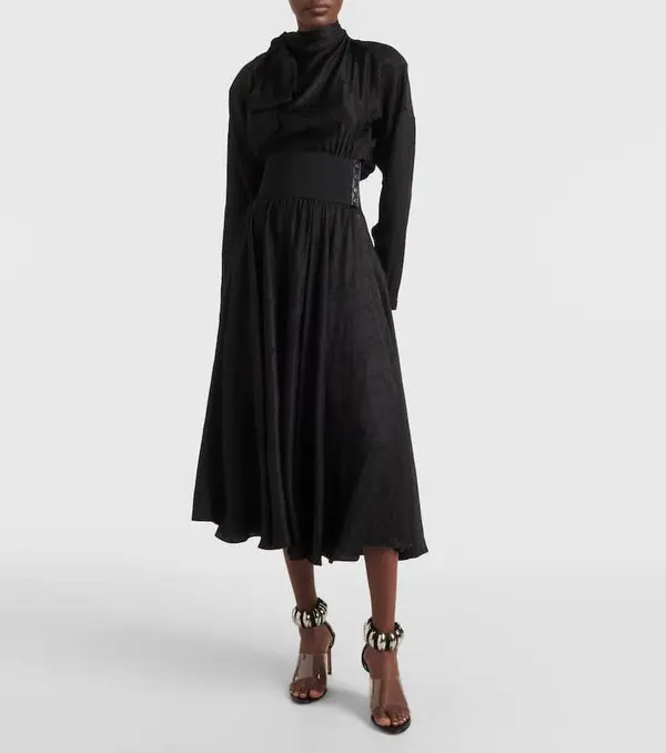 Alaïa Tie-neck Midi Dress