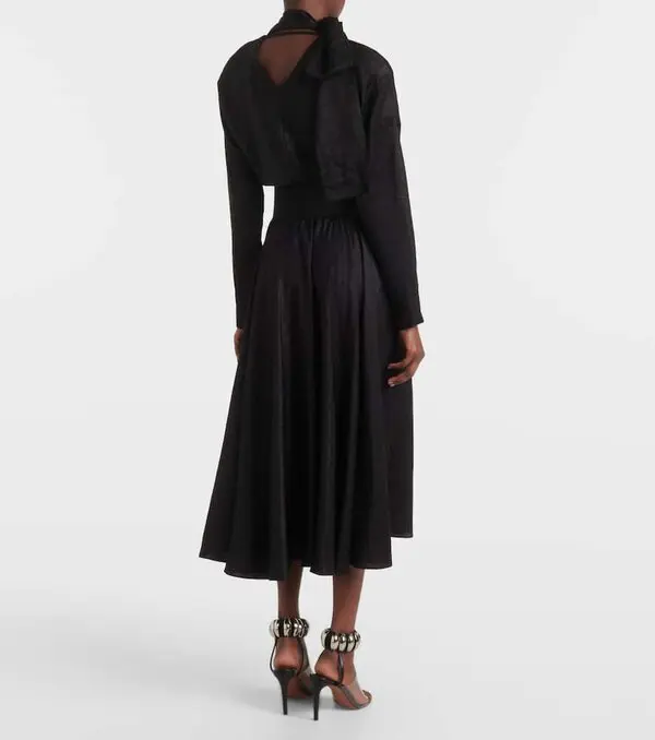 Alaïa Tie-neck Midi Dress