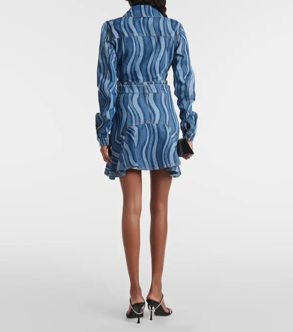 AREA Sunray Denim Miniskirt
