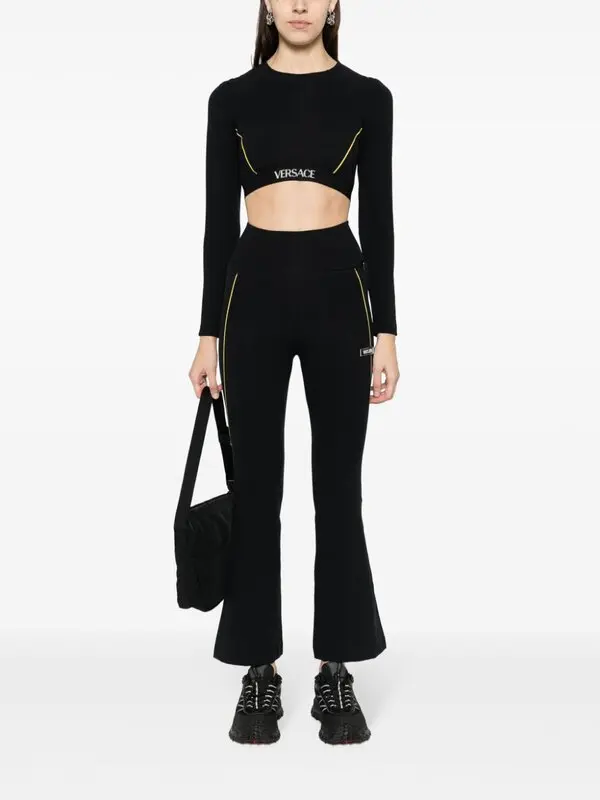 Versace Logo-appliqué Flared Trousers