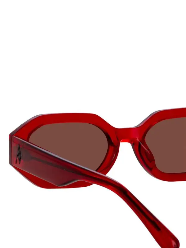Linda Farrow Irene Oval Sunglasses - Red