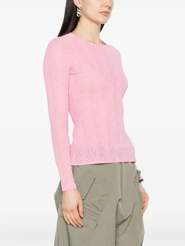 Marine Serre Moon Diamant-Jacquard Top In Pink - 62% Off