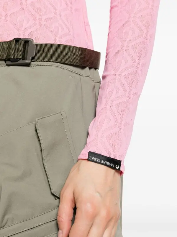Marine Serre Moon Diamant-Jacquard Top In Pink - 62% Off