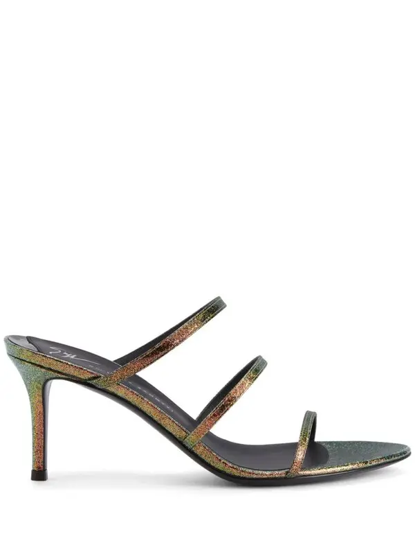 GIUSEPPE ZANOTTI Alimha 70mm Leather Sandals - Green