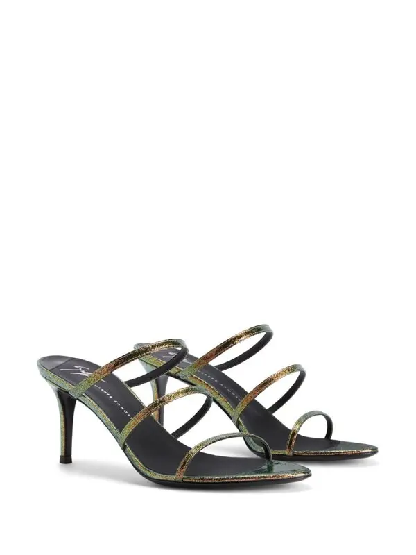 GIUSEPPE ZANOTTI Alimha 70mm Leather Sandals - Green