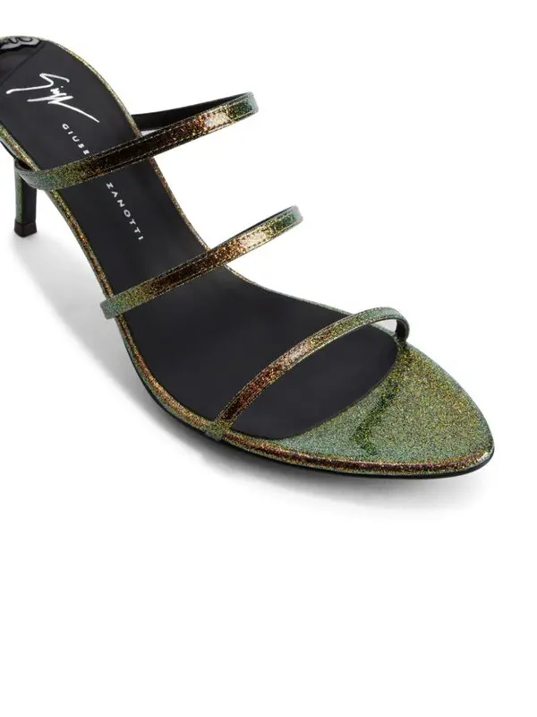 GIUSEPPE ZANOTTI Alimha 70mm Leather Sandals - Green