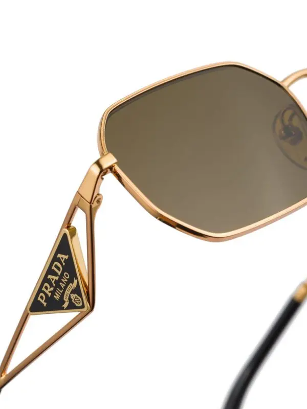 Prada Rectangle Frame Sunglasses With Triangle Logo
