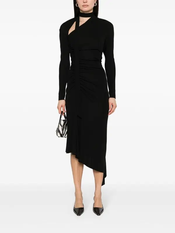 Victoria Beckham Cut-out Ruched Midi Dress