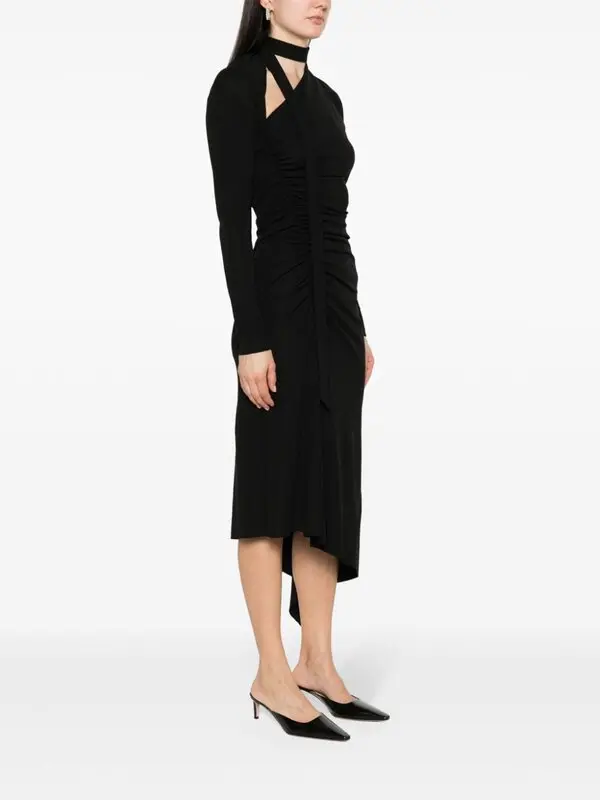 Victoria Beckham Cut-out Ruched Midi Dress