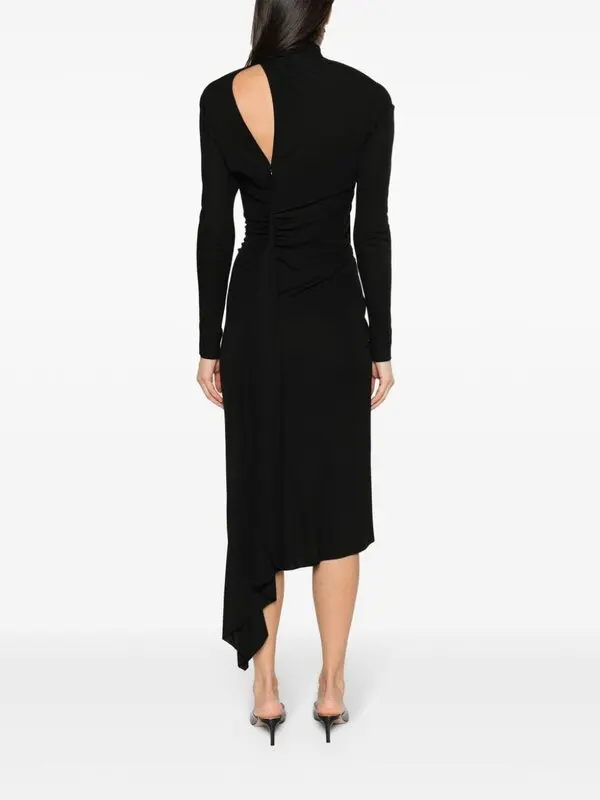 Victoria Beckham Cut-out Ruched Midi Dress