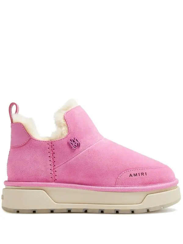 Amiri Malibu Logo-plaque Suede Boots - Pink