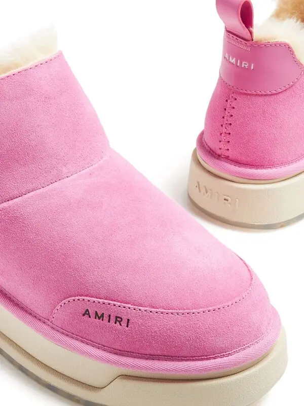 Amiri Malibu Logo-plaque Suede Boots - Pink