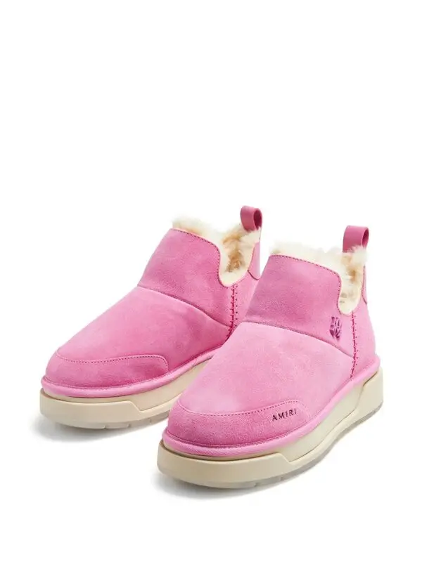 Amiri Malibu Logo-plaque Suede Boots - Pink