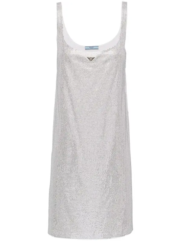 Prada Rhinestone Embellished Mini Dress
