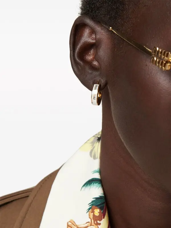 Miu Miu Enamel Hoop Earrings