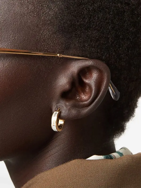 Miu Miu Enamel Hoop Earrings