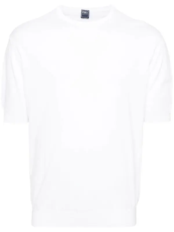 Fedeli Fine-knit T-shirt - White