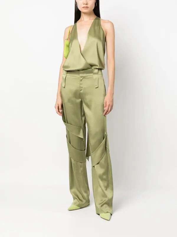 Blumarine Plunging V-neck Satin Body