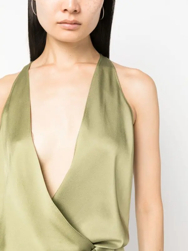 Blumarine Plunging V-neck Satin Body