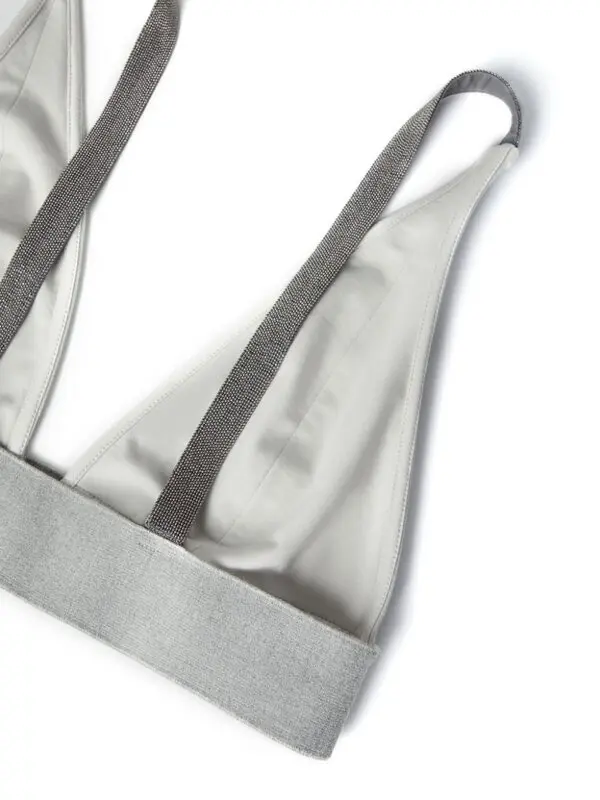 Brunello Cucinelli Triangle-cup Cotton Crop Top