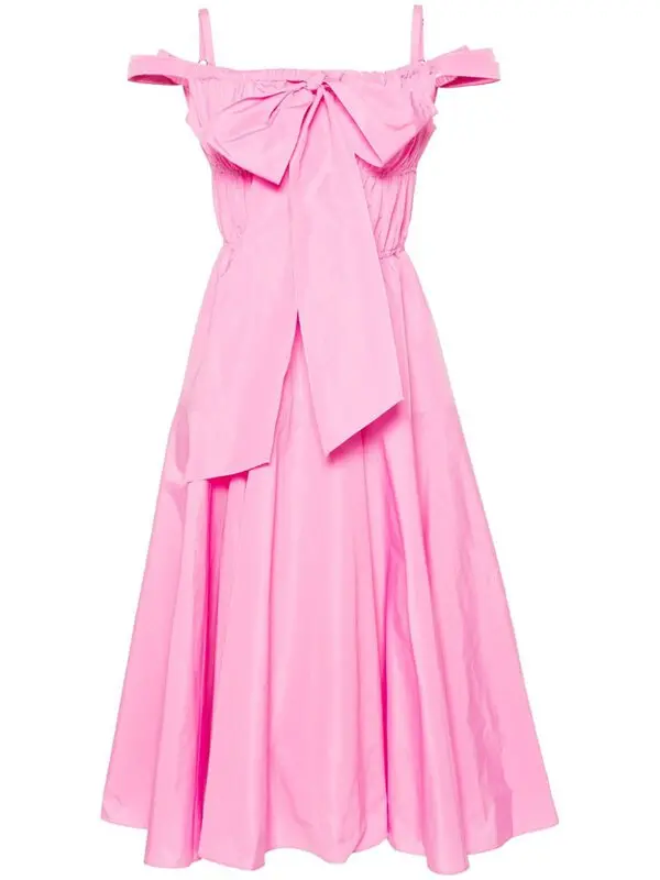 PATOU Bow-detail Cocktail Midi Dress - Pink