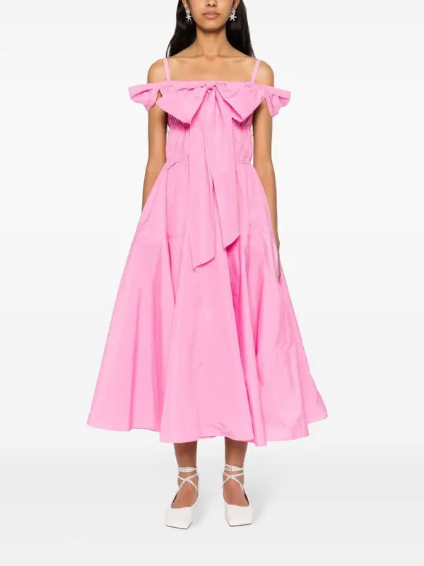 PATOU Bow-detail Cocktail Midi Dress - Pink