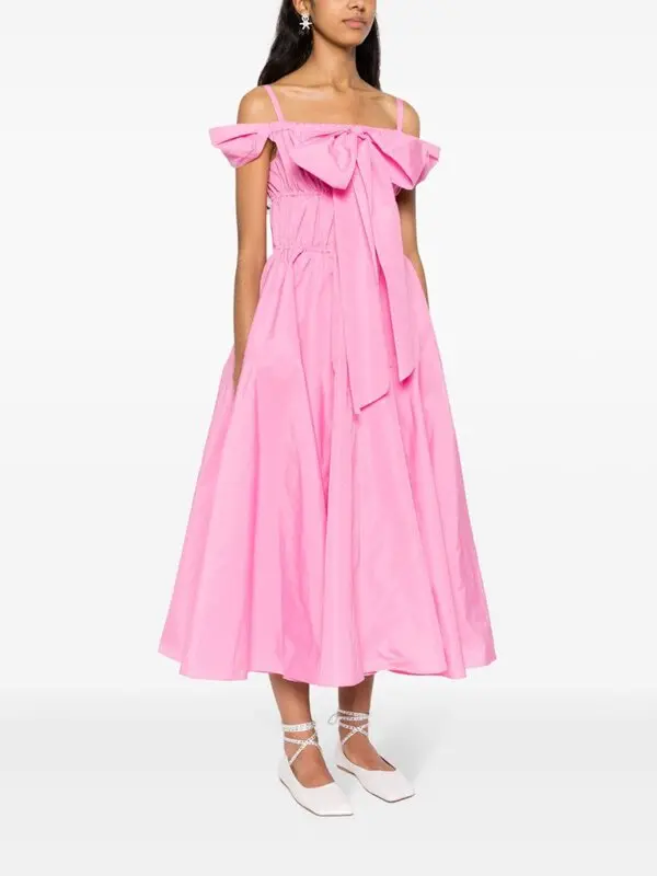 PATOU Bow-detail Cocktail Midi Dress - Pink