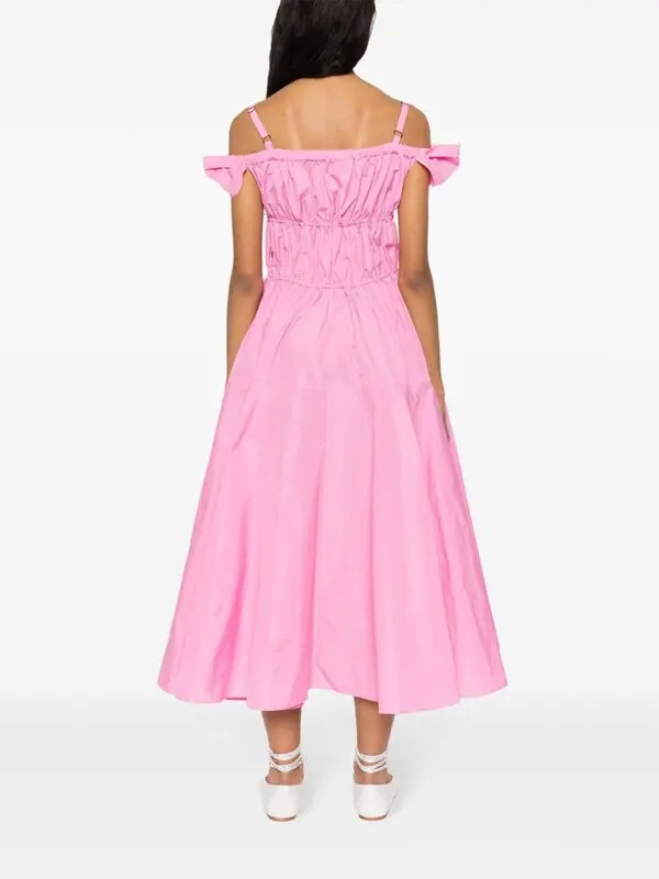 PATOU Bow-detail Cocktail Midi Dress - Pink