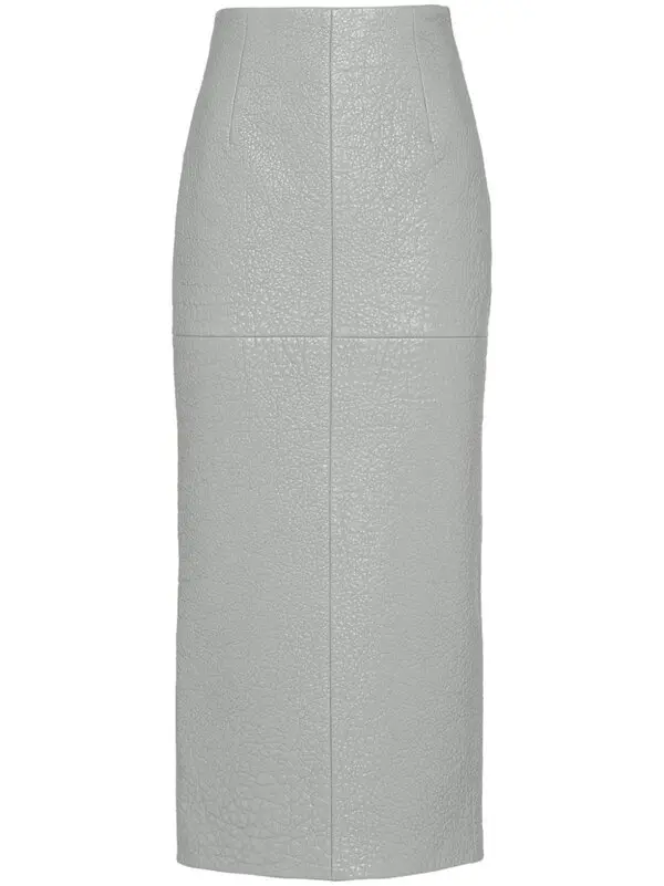 Prada Leather Midi Skirt