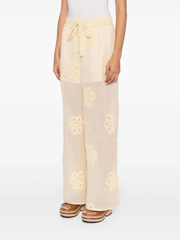 Zimmermann Acadian Floral-embroidered Trousers
