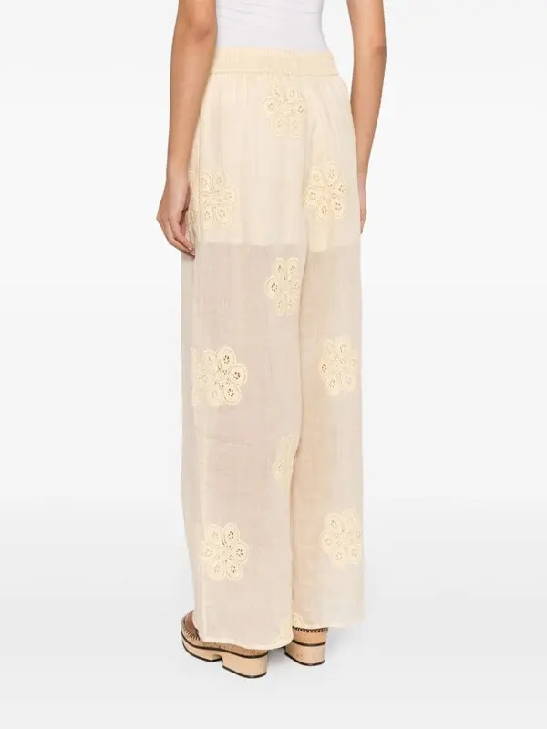 Zimmermann Acadian Floral-embroidered Trousers