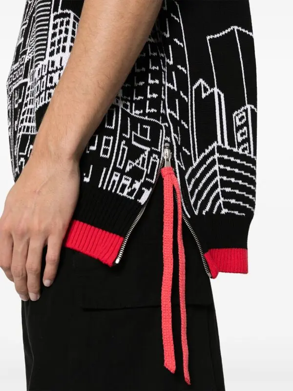 Off-White Intarsia-knit Sleeveless Jumper