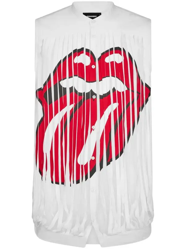 Dsquared2 Graphic-print Distressed Cotton Shirt