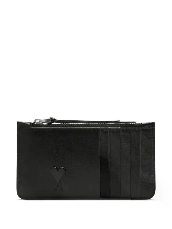 Ami De Coeur Leather Card Holder - Black