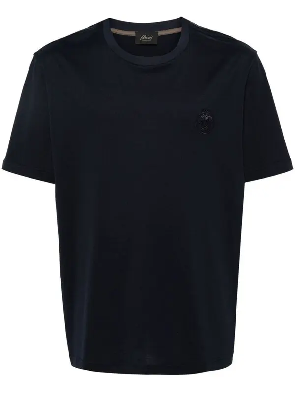 Brioni Embroidered-logo Cotton T-shirt