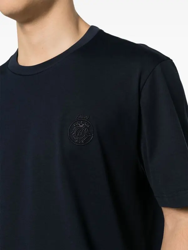 Brioni Embroidered-logo Cotton T-shirt