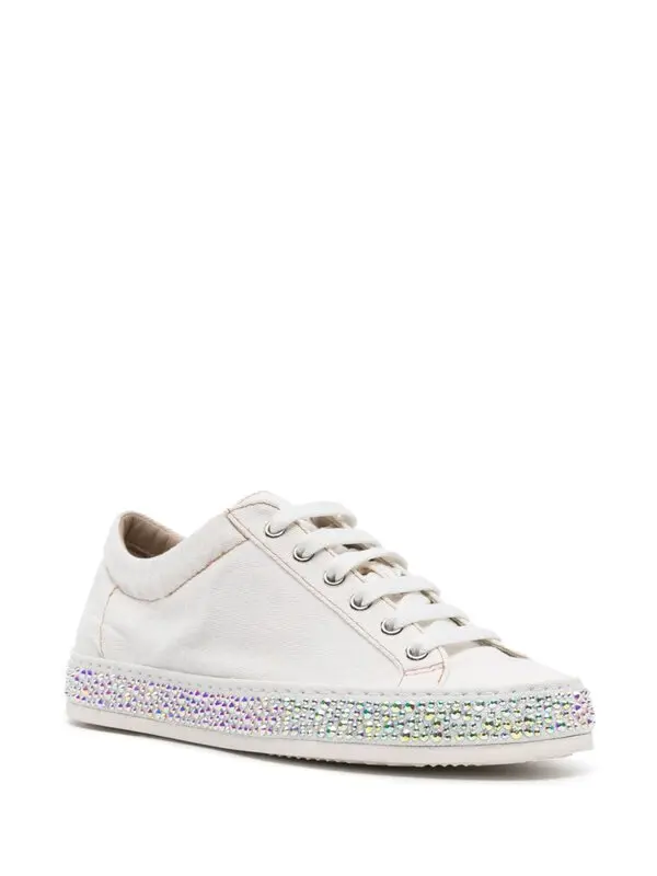 LE SILLA Andrea Crystal-embellished Sneakers - White