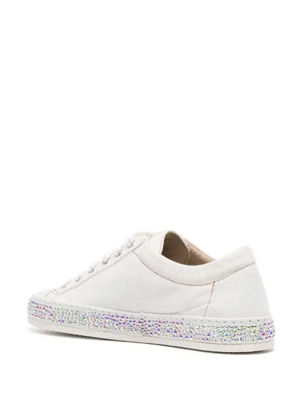 LE SILLA Andrea Crystal-embellished Sneakers - White