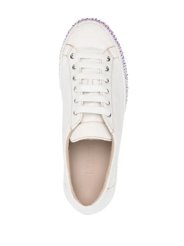 LE SILLA Andrea Crystal-embellished Sneakers - White