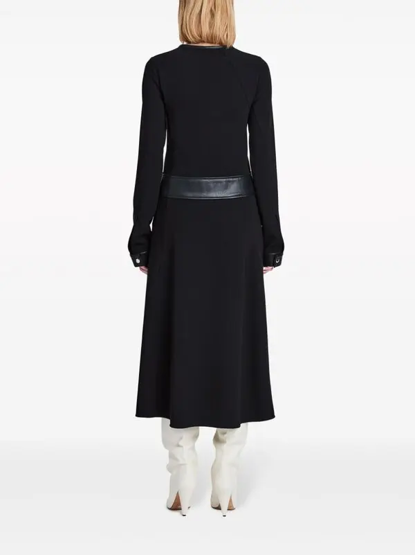 Proenza Schouler Faux-leather Trim Midi Dress - Black