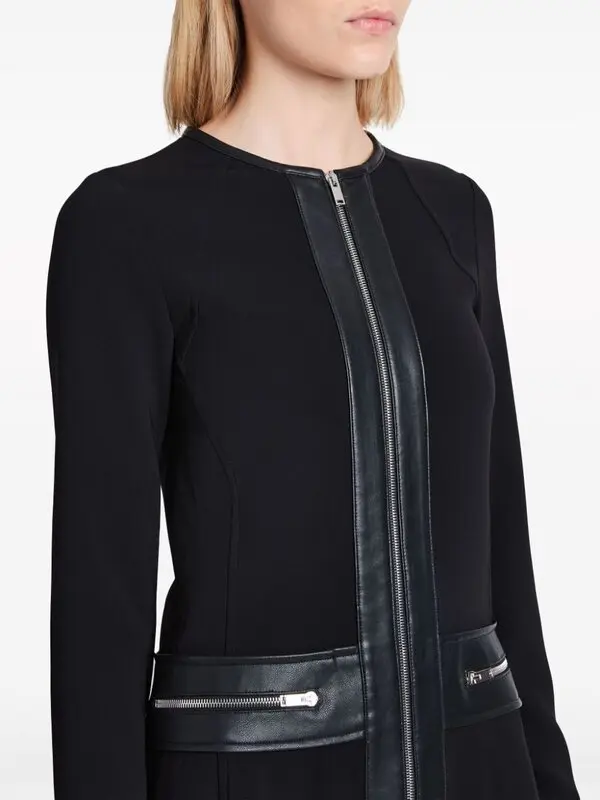 Proenza Schouler Faux-leather Trim Midi Dress - Black