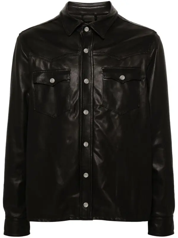 GIORGIO BRATO Leather Shirt Jacket