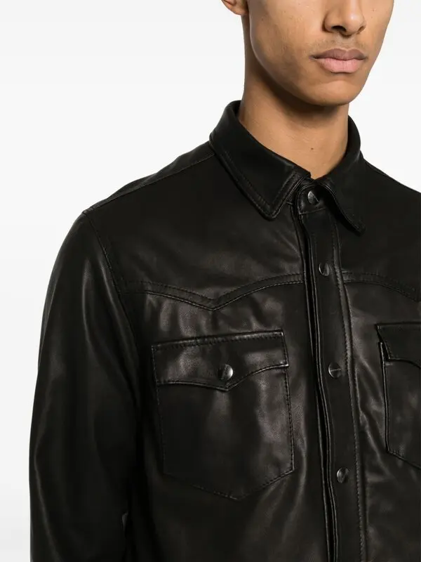 GIORGIO BRATO Leather Shirt Jacket